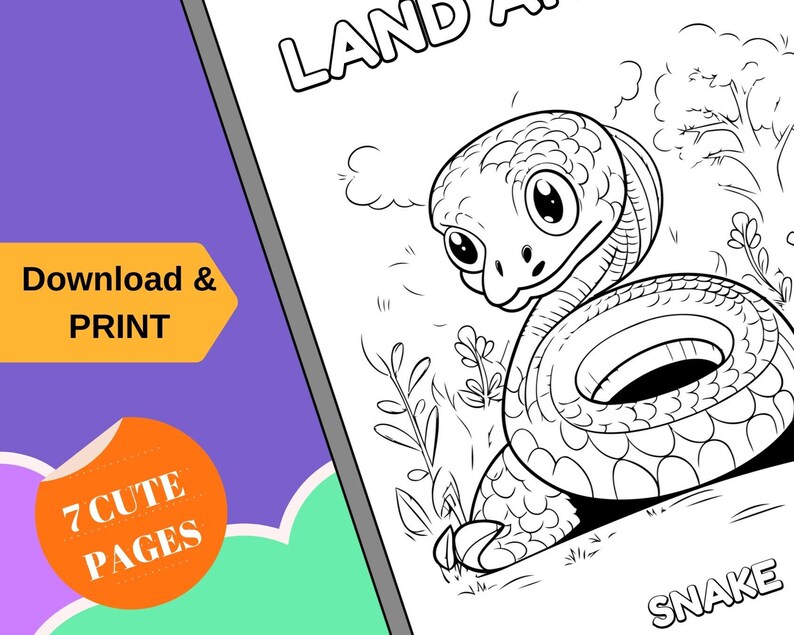 Land Animal Coloring Pages for Kids - Etsy