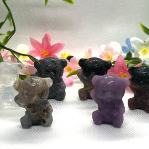 Tiny Teddy Bear Crystal Carvings *you Choose* - Etsy