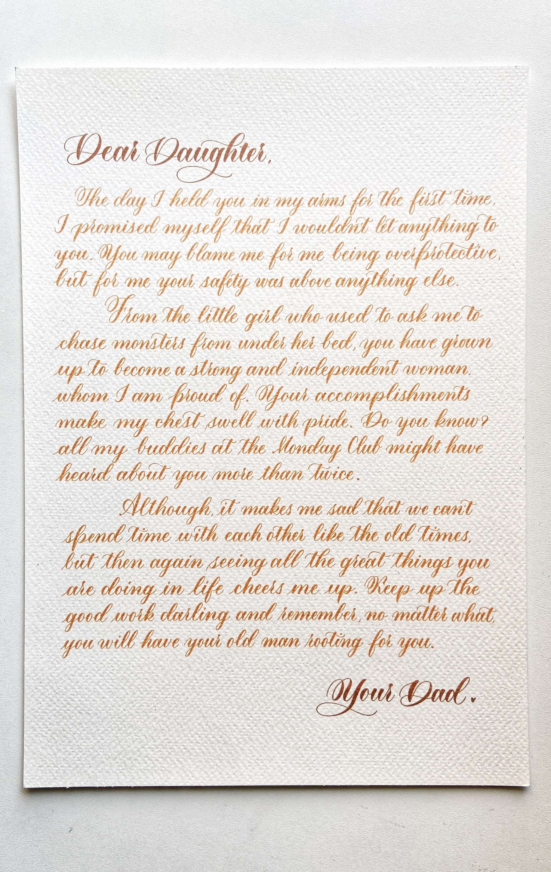 Personalised Handwritten Love Letter in Calligraphy | Custom ...