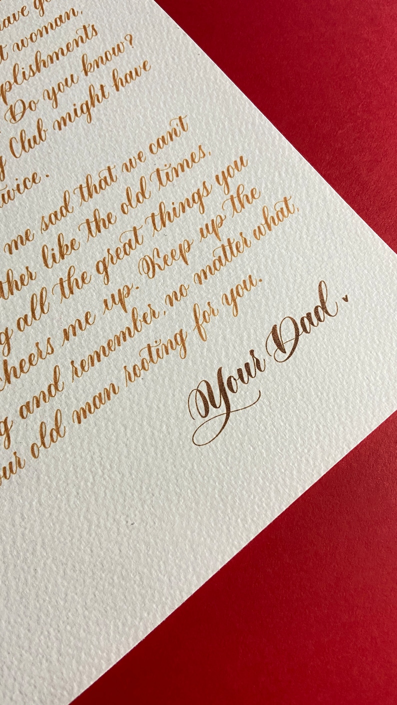 Personalised Handwritten Love Letter in Calligraphy | Custom ...