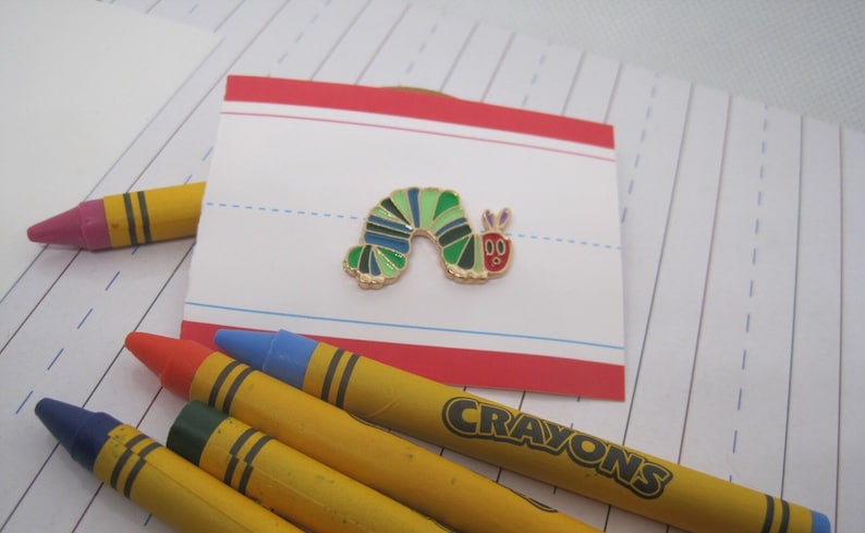 The Very Hungry Caterpillar Enamel Pin: Eric Carle Book Pin - Etsy