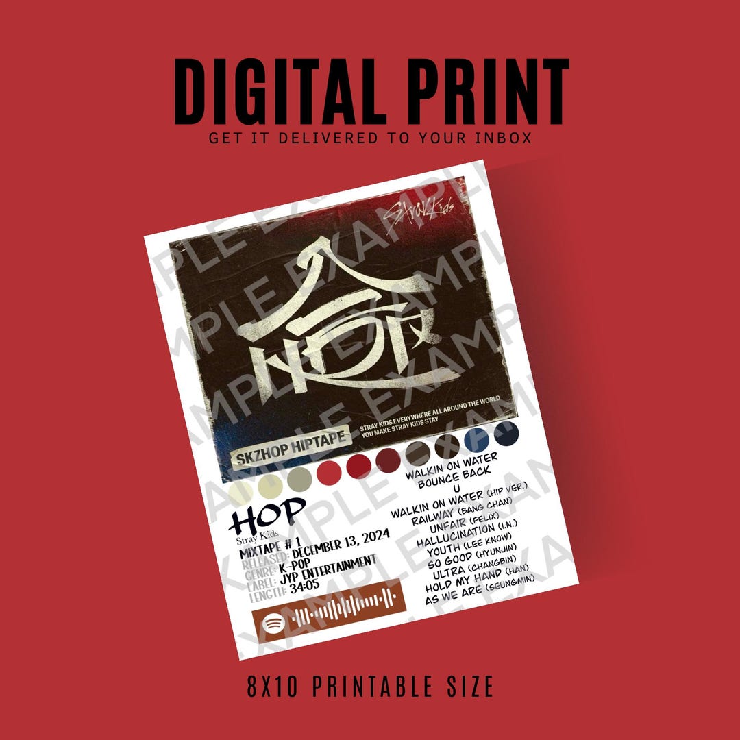 Custom Stray Kids, HOP Album Poster | 8x10 Digital Download | Wall Art ...