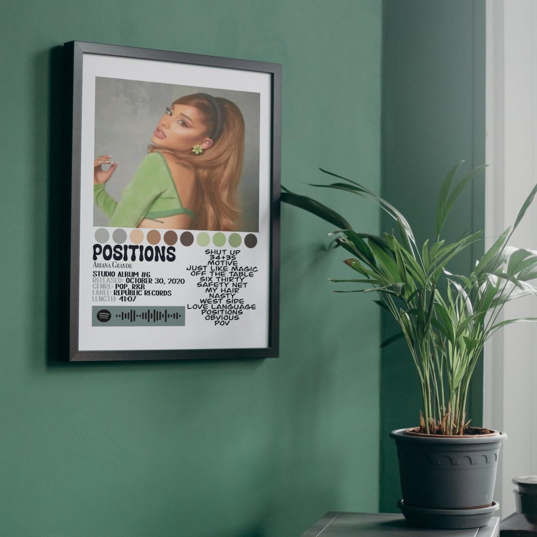 Ariana Grande Positions Music Album Poster | Digital Download | 8x10 ...