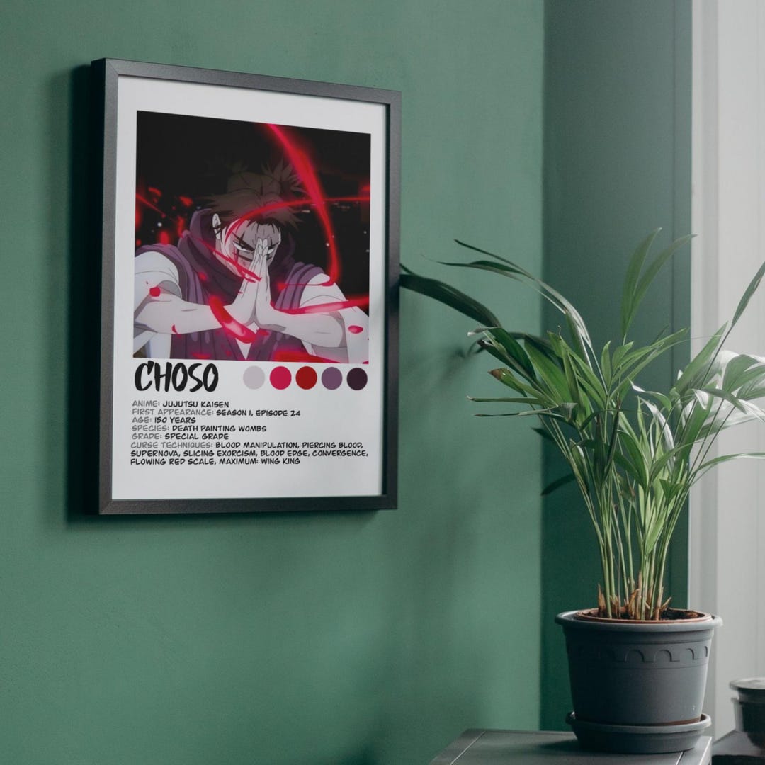 Choso Kamo Jujutsu Kaisen JJK Poster | Digital Download | 8x10, A4, U.S ...