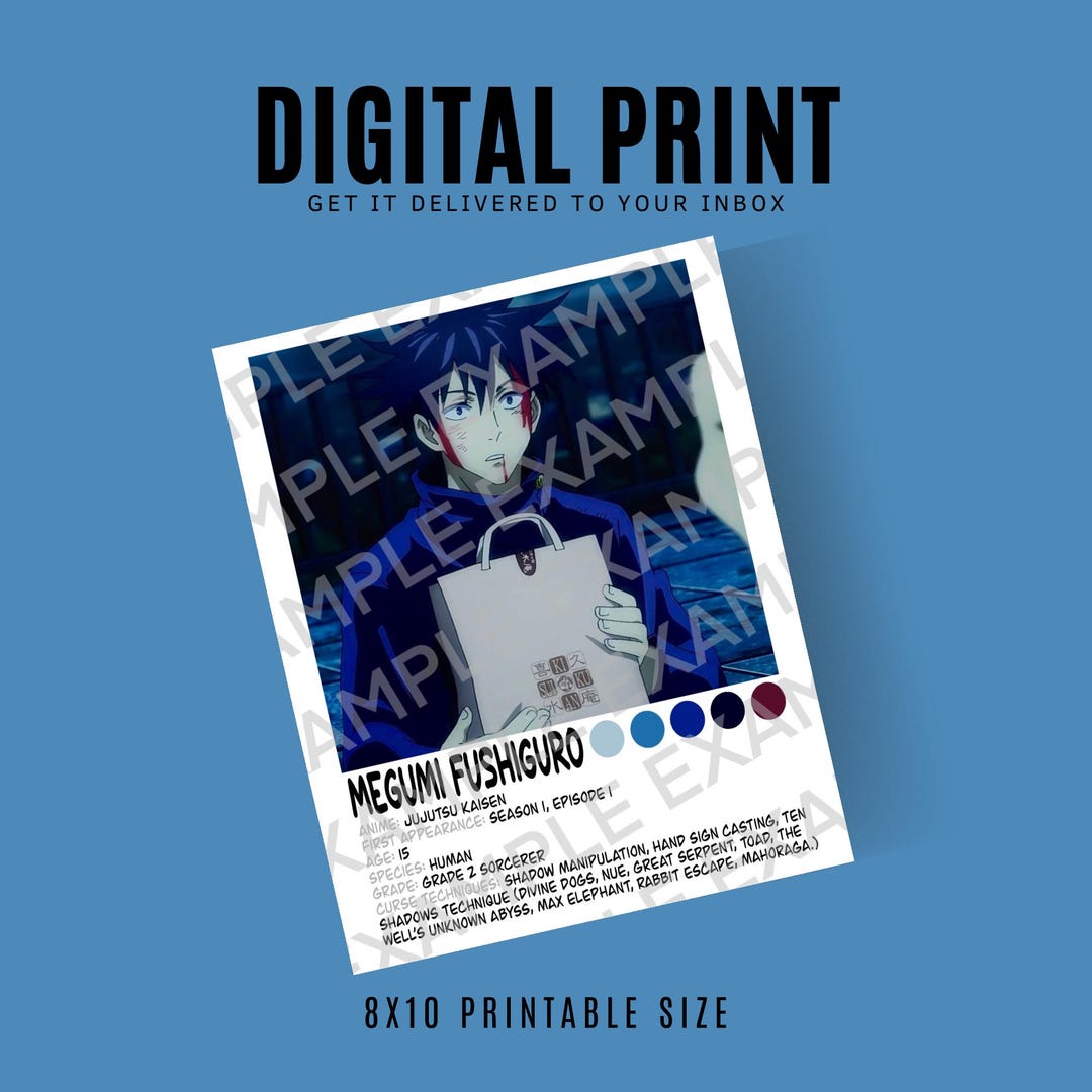 OPEN TO OFFERS |custom Megumi Fushiguro, Jujutsu Kaisen Poster | 8x10 ...