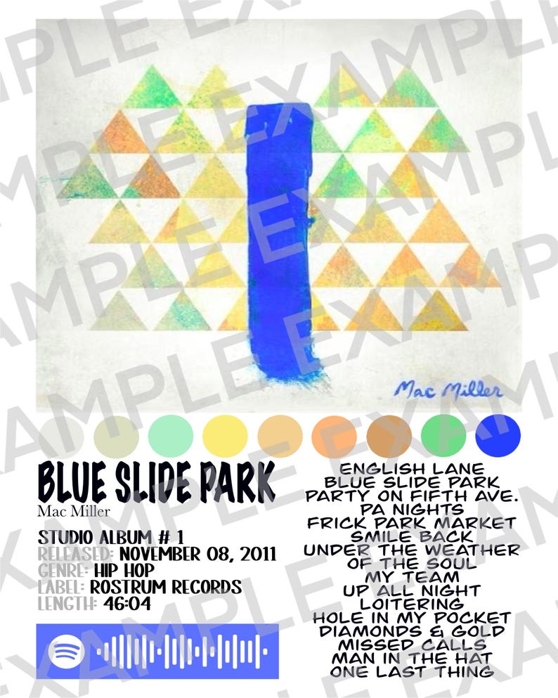Custom Mac Miller, Blue Slide Park Poster | 8x10 Digital Download ...