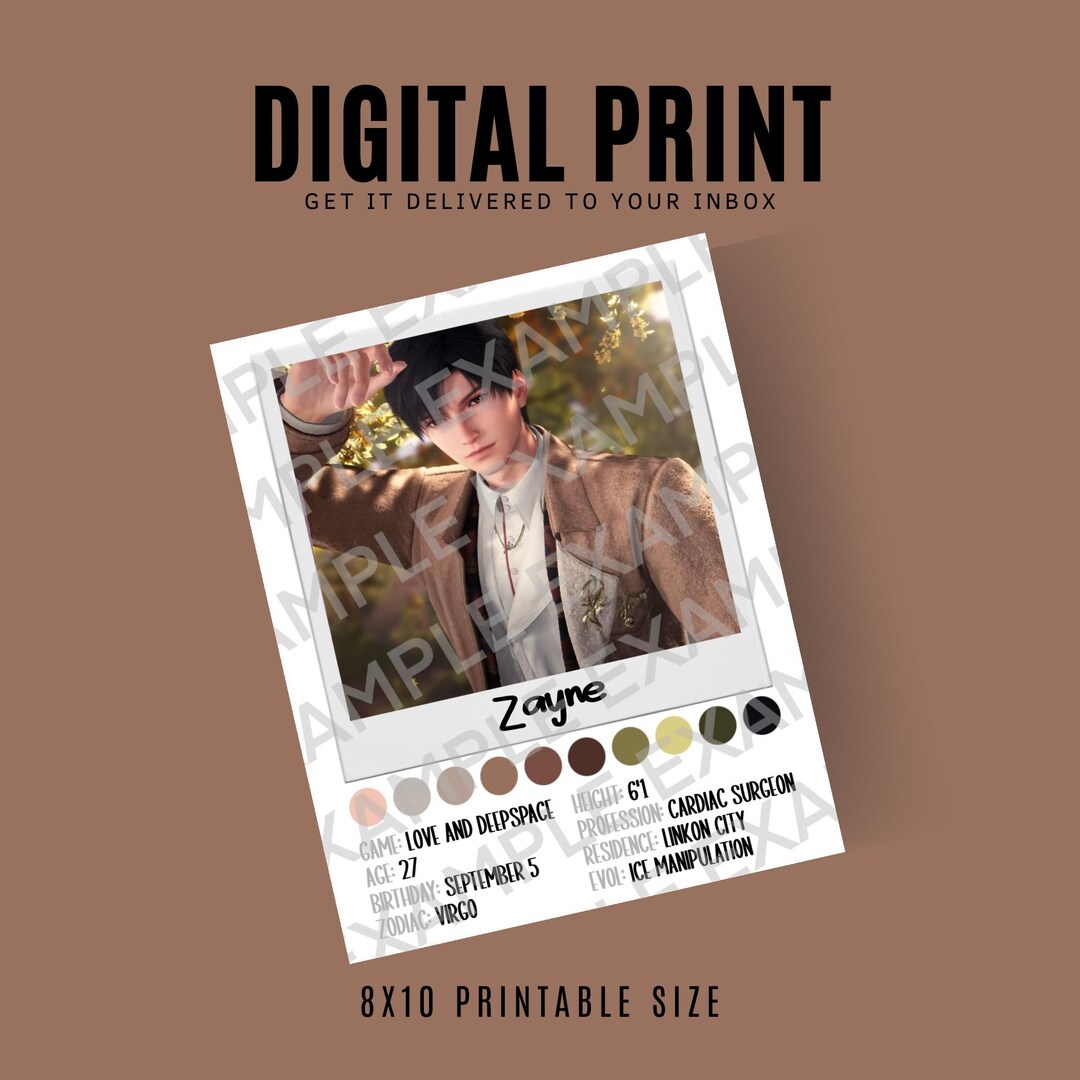 Custom Zayne, Love and Deepspace Poster | 8x10 Digital Download | 8x10 ...