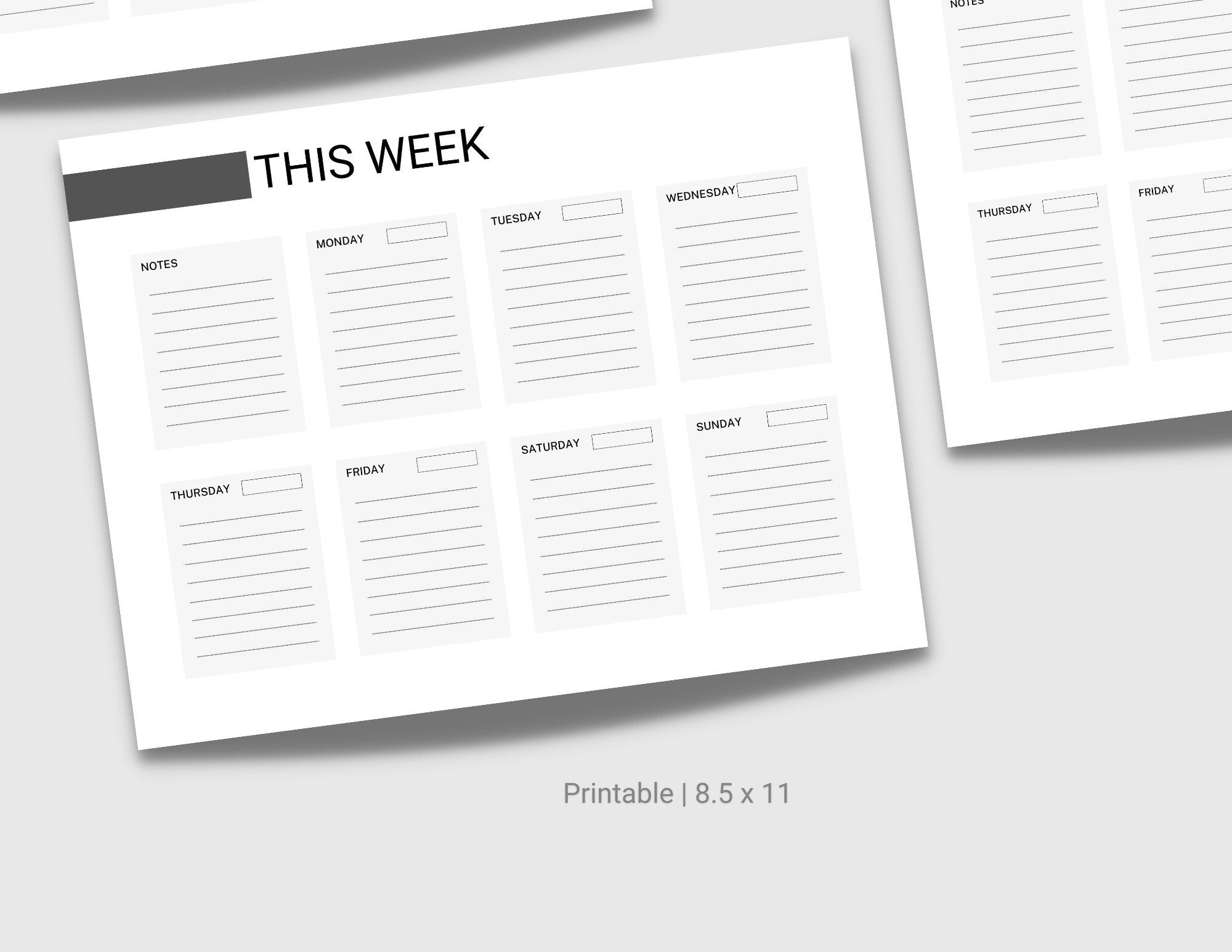 Weekly Planner Printable PDF, Weekly Digital Planner - Etsy