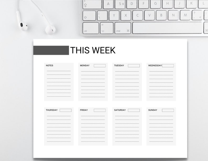 Weekly Planner Printable PDF, Weekly Digital Planner - Etsy