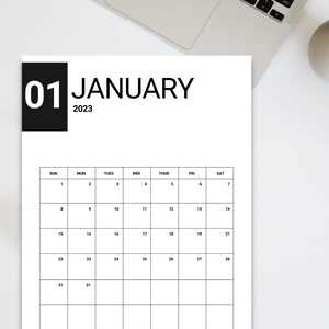 2023 Calendar PDF, Printable Blank Monthly Calendar 2023 With Sunday ...