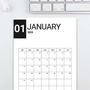 2023 Calendar PDF, Printable Blank Monthly Calendar 2023 With Sunday ...