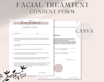 Facial Treatment Consent Form - Etsy