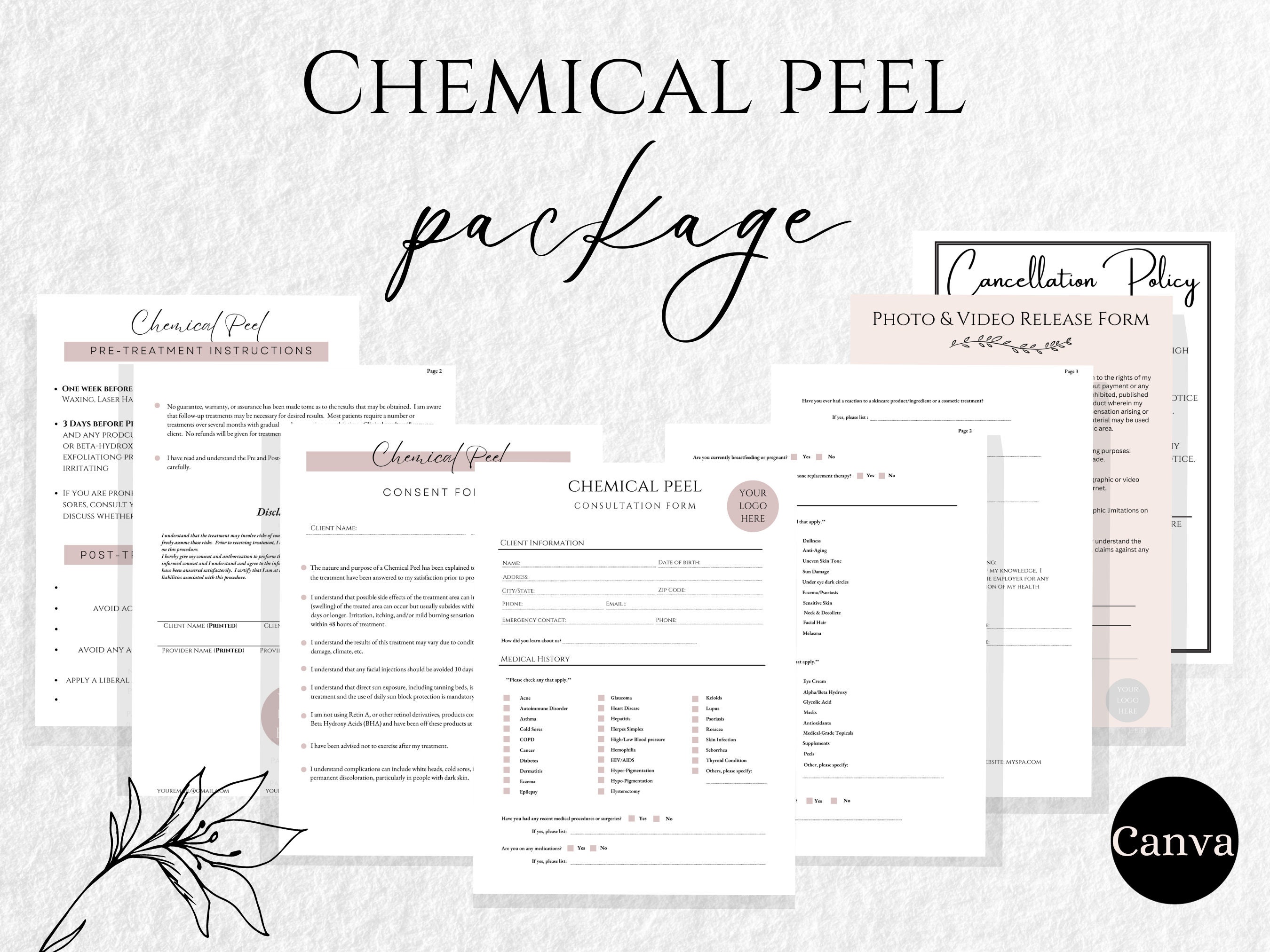 Chemical Peel Package, Chemical Peel Forms, Chemical Peel Consent ...