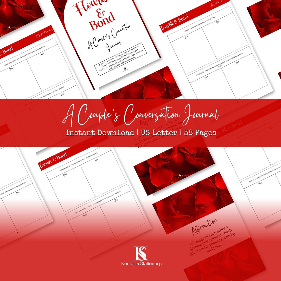Flourish & Bond-a Couples Connection Journal, Printable Instant Download Couples Journal ...
