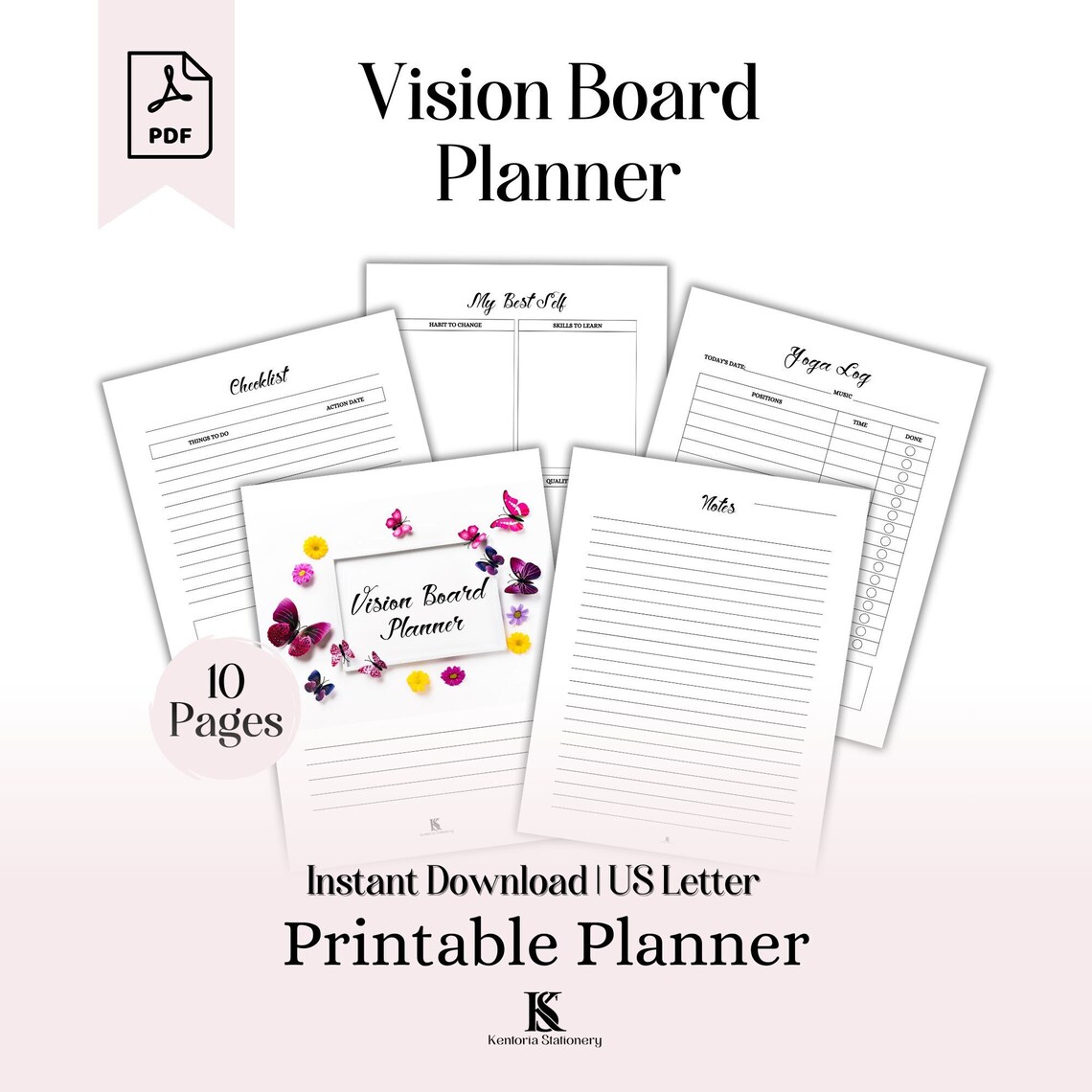 Instant Download Vision Board Planner, Vision Board, Printable Vision ...