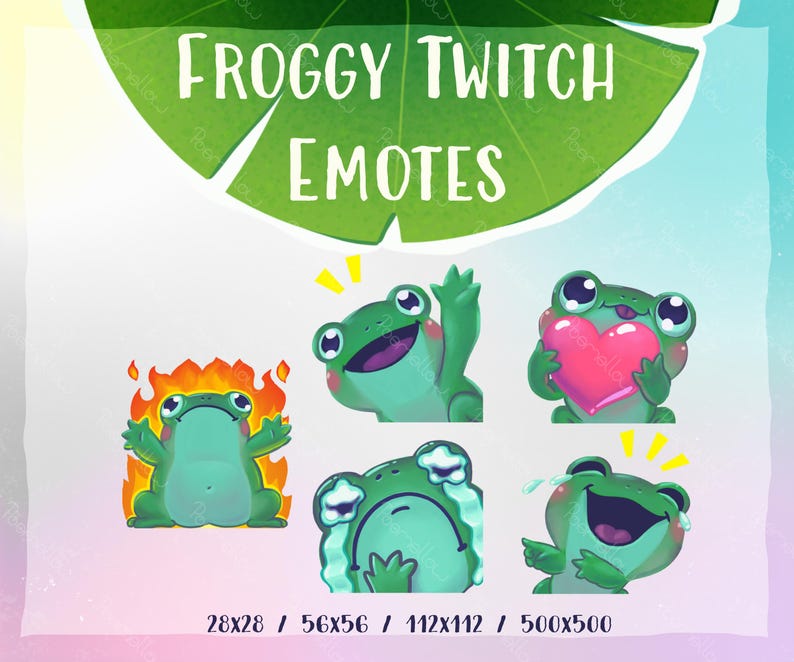 Froggy Twitch and Discord Emotes Cute Frog Animal Emote for You Stream ...