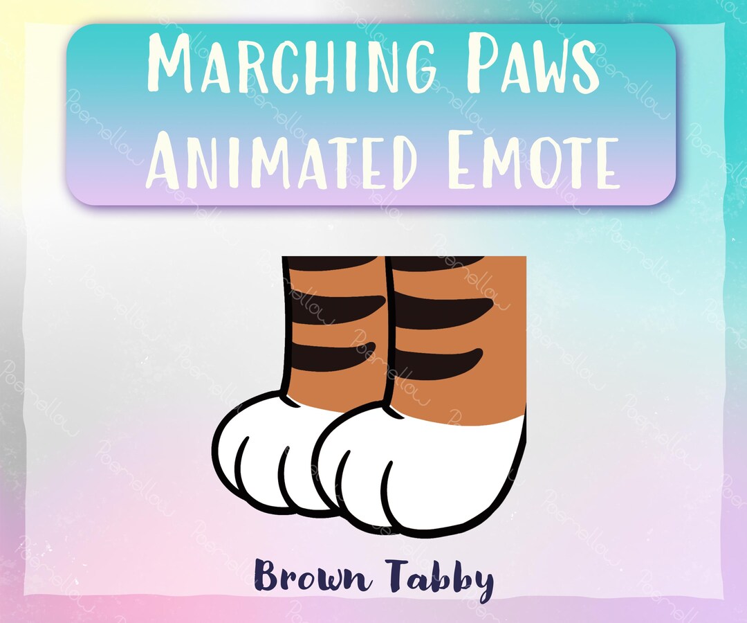 Animated Brown Tabby Cat Marching Paws Making Biscuits | Twitch Emote ...