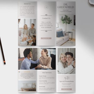 Counseling Psychology Therapy Brochure Templates Design, Editable ...
