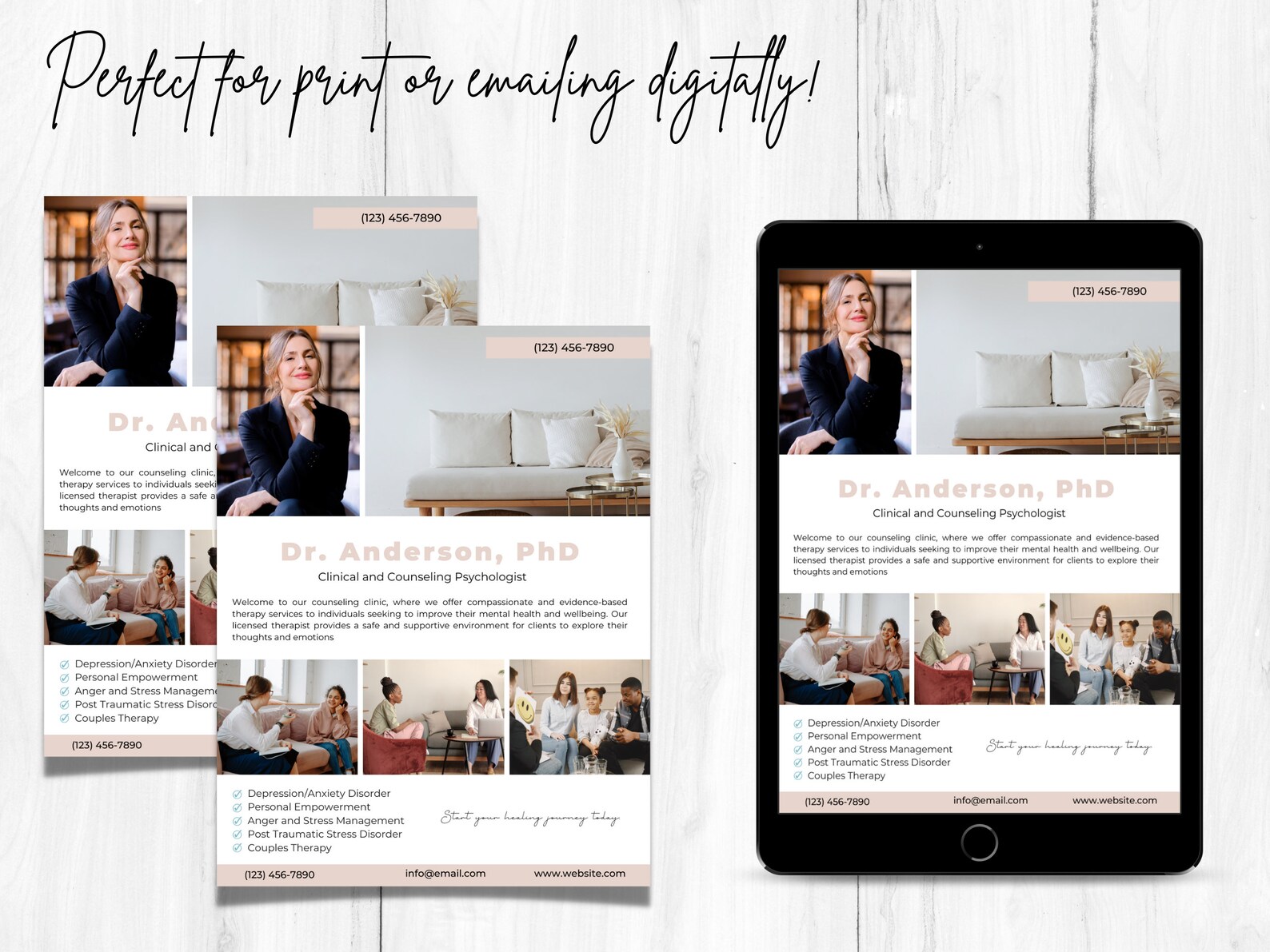 Counseling Psychology Therapy Flyer Templates Design, Editable ...