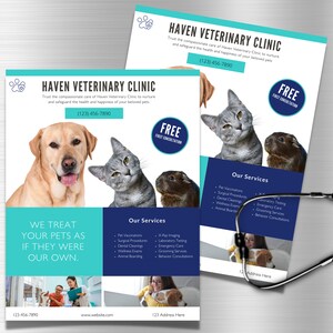 Pet Veterinary Flyer, DIY Canva Pet Veterinary Flyer Template 2024 ...