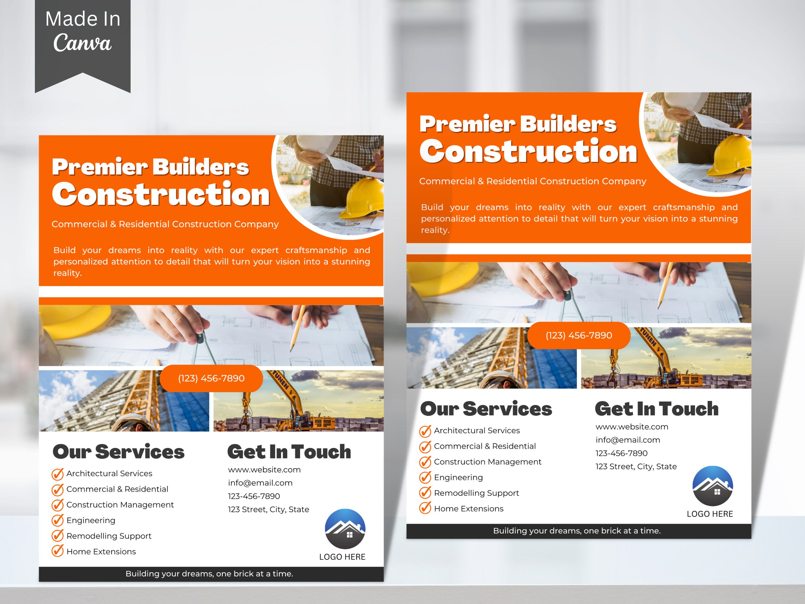 Construction Flyer Template, Printable Business Flyer Design, Handyman ...