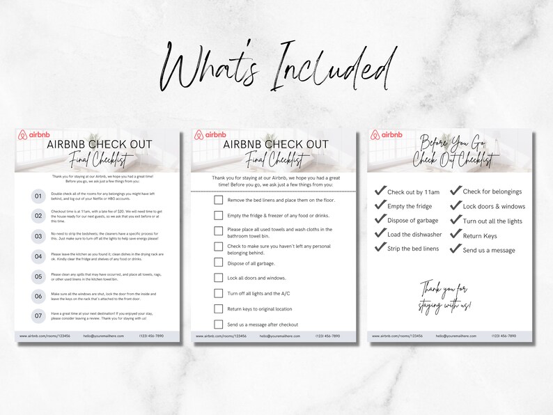 Airbnb Guest Check Out Checklist Sign Template | Editable Canva ...