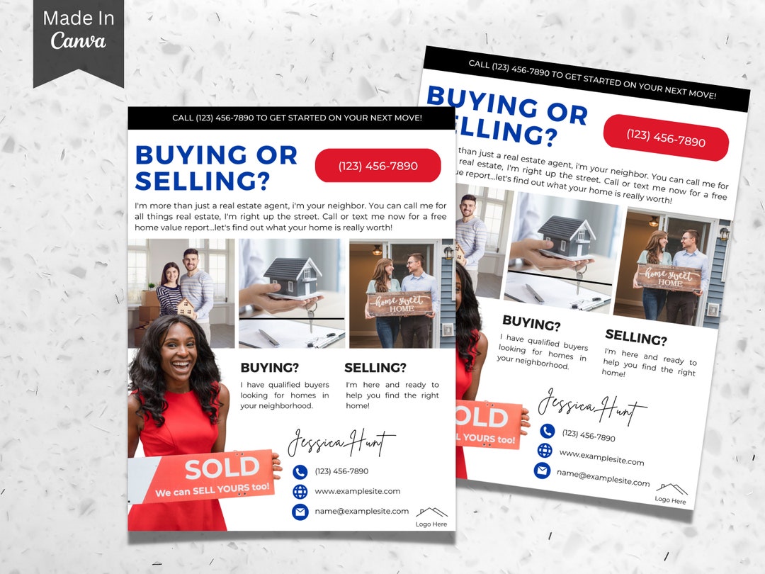Buying or Selling Real Estate Flyer, Canva Real Estate Template ...