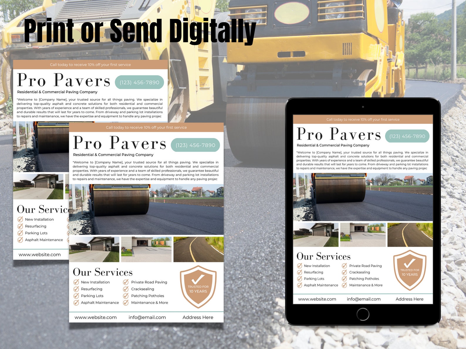 Paving Flyer Template, Printable Business Flyer Design, Paving Flyer ...