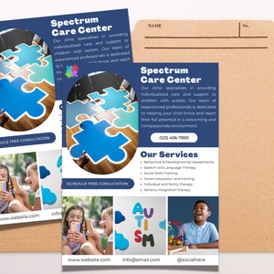 Autism Awareness Flyer Templates Design Autism Therapy - Etsy