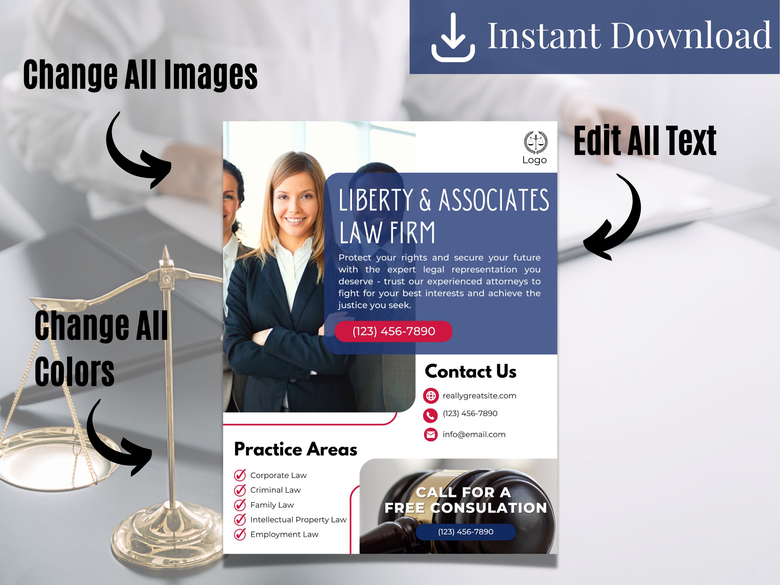 Law Firm Flyer DIY Canva Law Firm Flyer Template Editable - Etsy