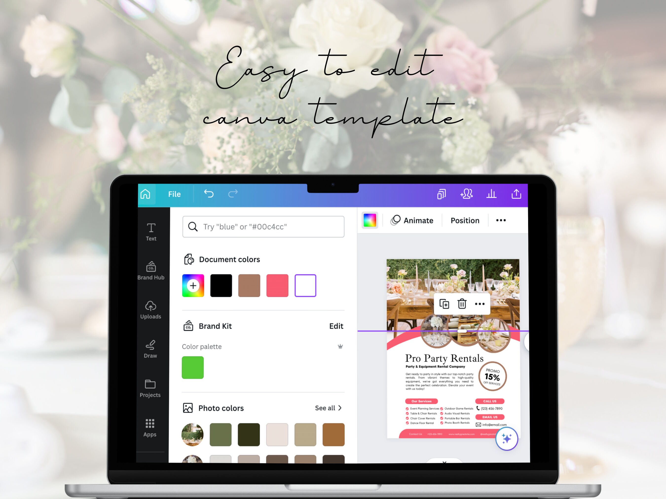 Party Rental Flyer Template, Editable in Canva, Event Venue Rental ...