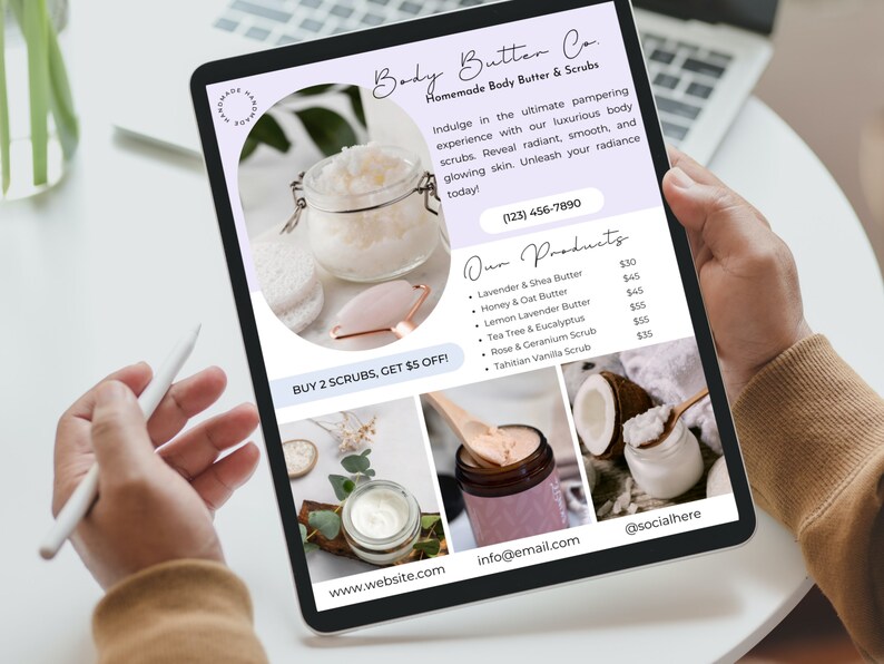 Body Scrub Flyer Template Editable Handmade Body Scrub Small - Etsy