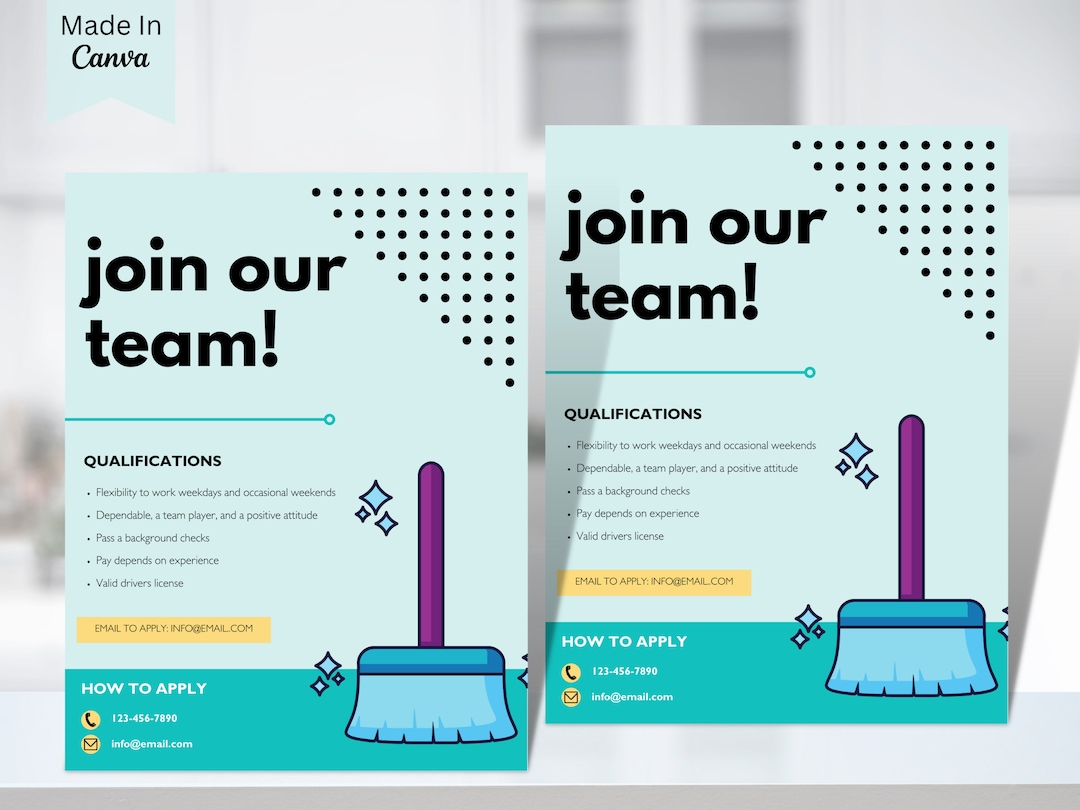 DIY Hiring Flyer Templates Design, Cleaning Hiring Flyer, We're Hiring ...