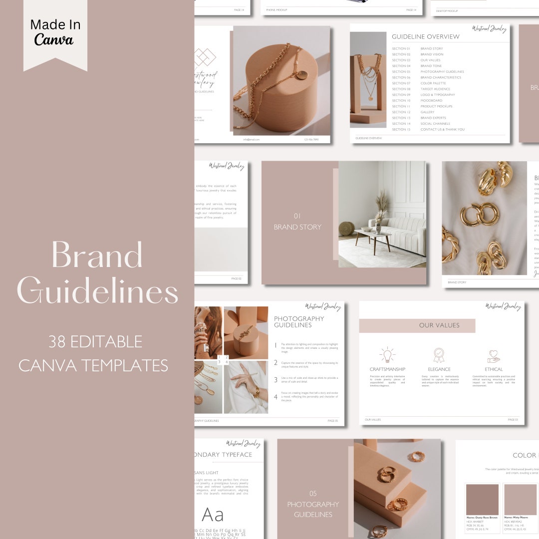 Brand Guidelines Template - Brand Style Guide, Presentation Template ...