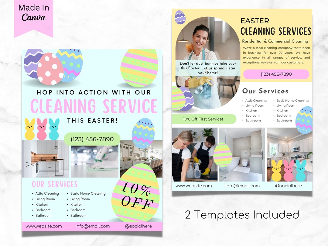 Easter Cleaning Service Flyer, Cleaning Service Poster, Housekeeping ...