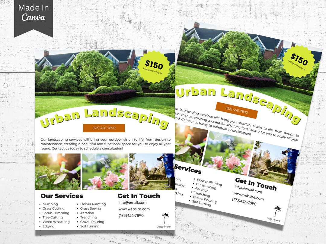 Landscaping Flyer Template, Gardening Flyer Template, Lawn Mowing Flyer ...