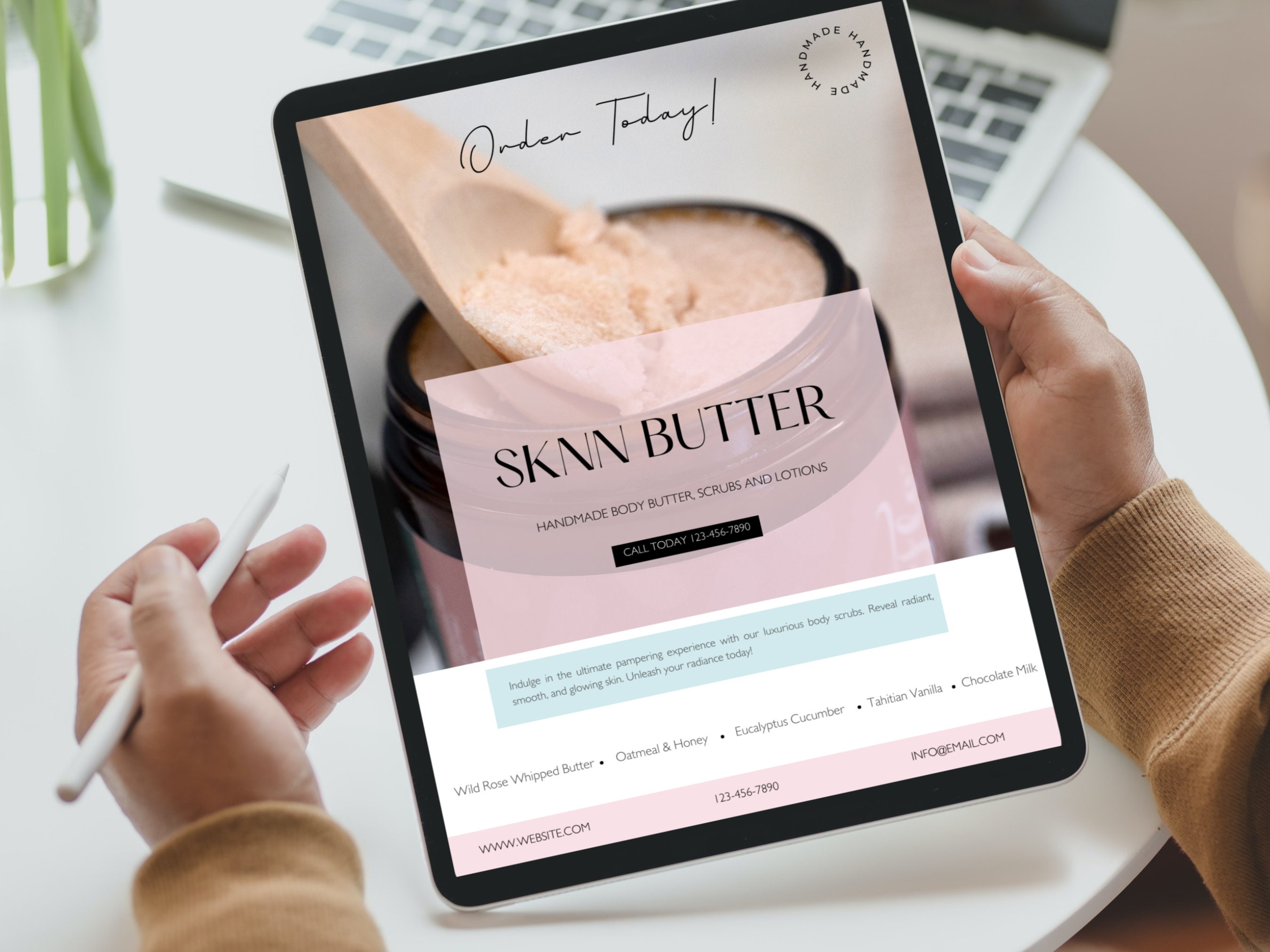 Body Scrub Flyer Template, Editable Handmade Body Scrub Small Business ...