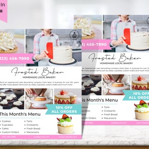 Cake Flyer Template, Cupcake Cake Business Flyer, Baking Dessert Flyer ...