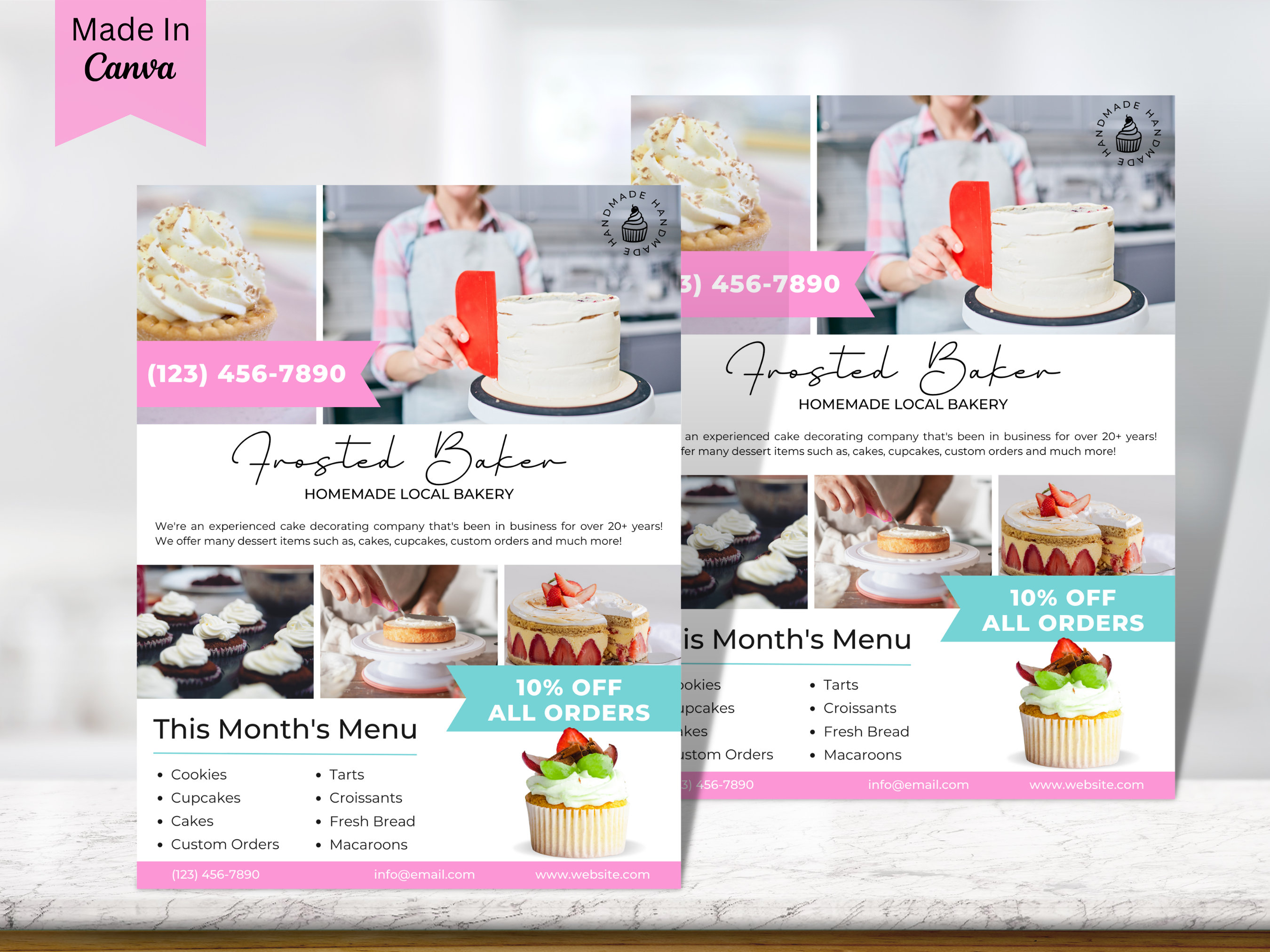 Cake Flyer Template, Cupcake Cake Business Flyer, Baking Dessert Flyer ...