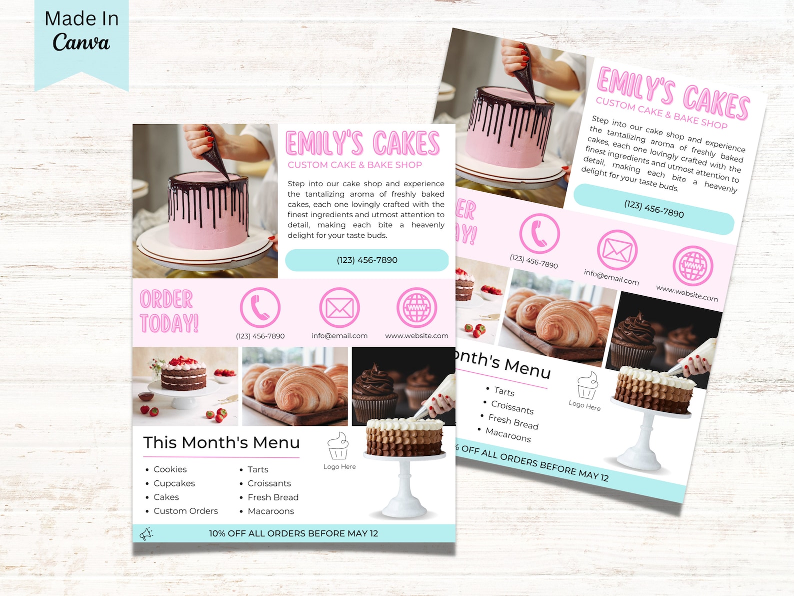 Cake Flyer Template Cupcake Cake Business Flyer Baking - Etsy