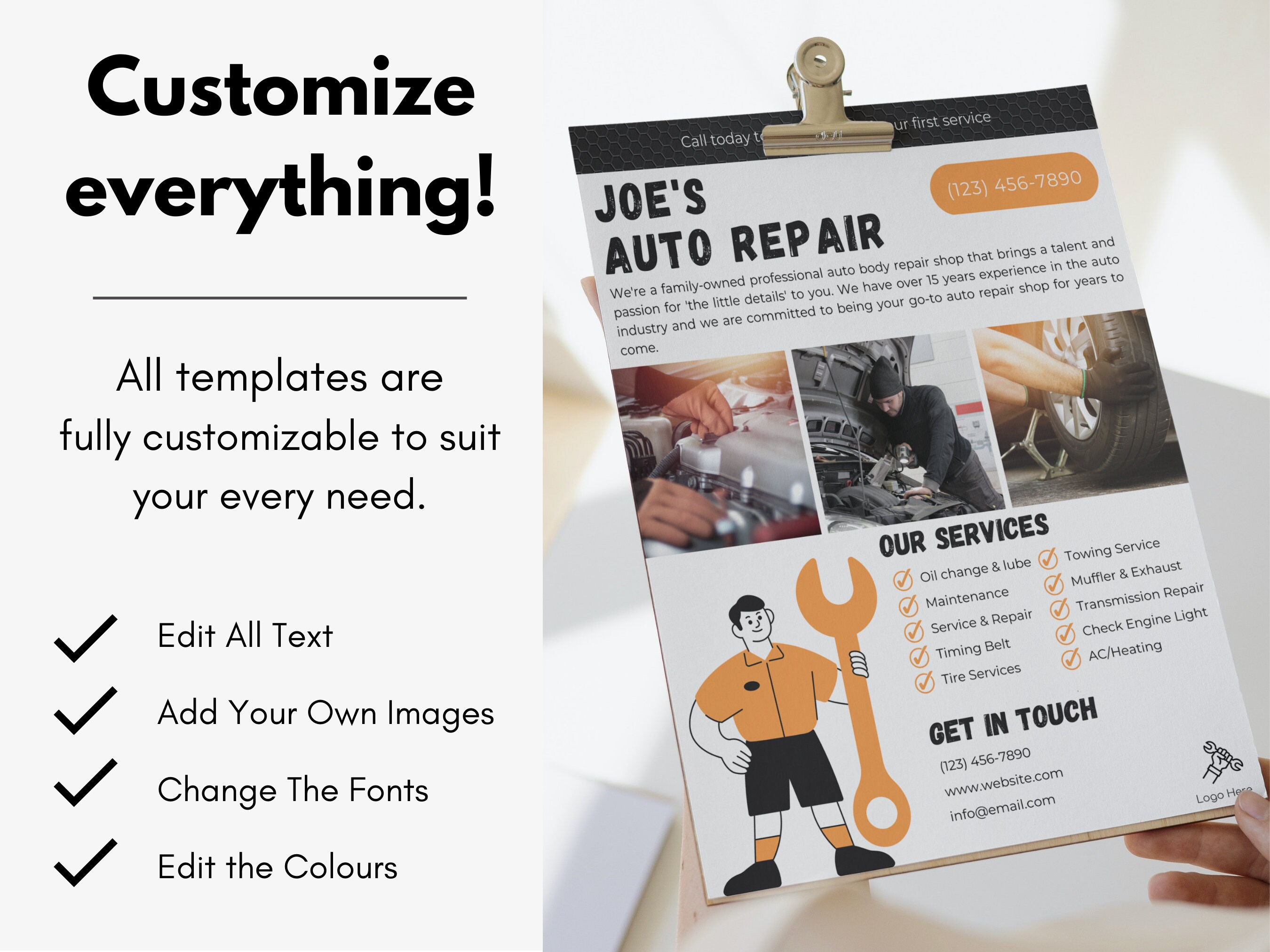 Auto Body Flyer DIY Flyer Template Design Car Repair Flyer - Etsy Australia