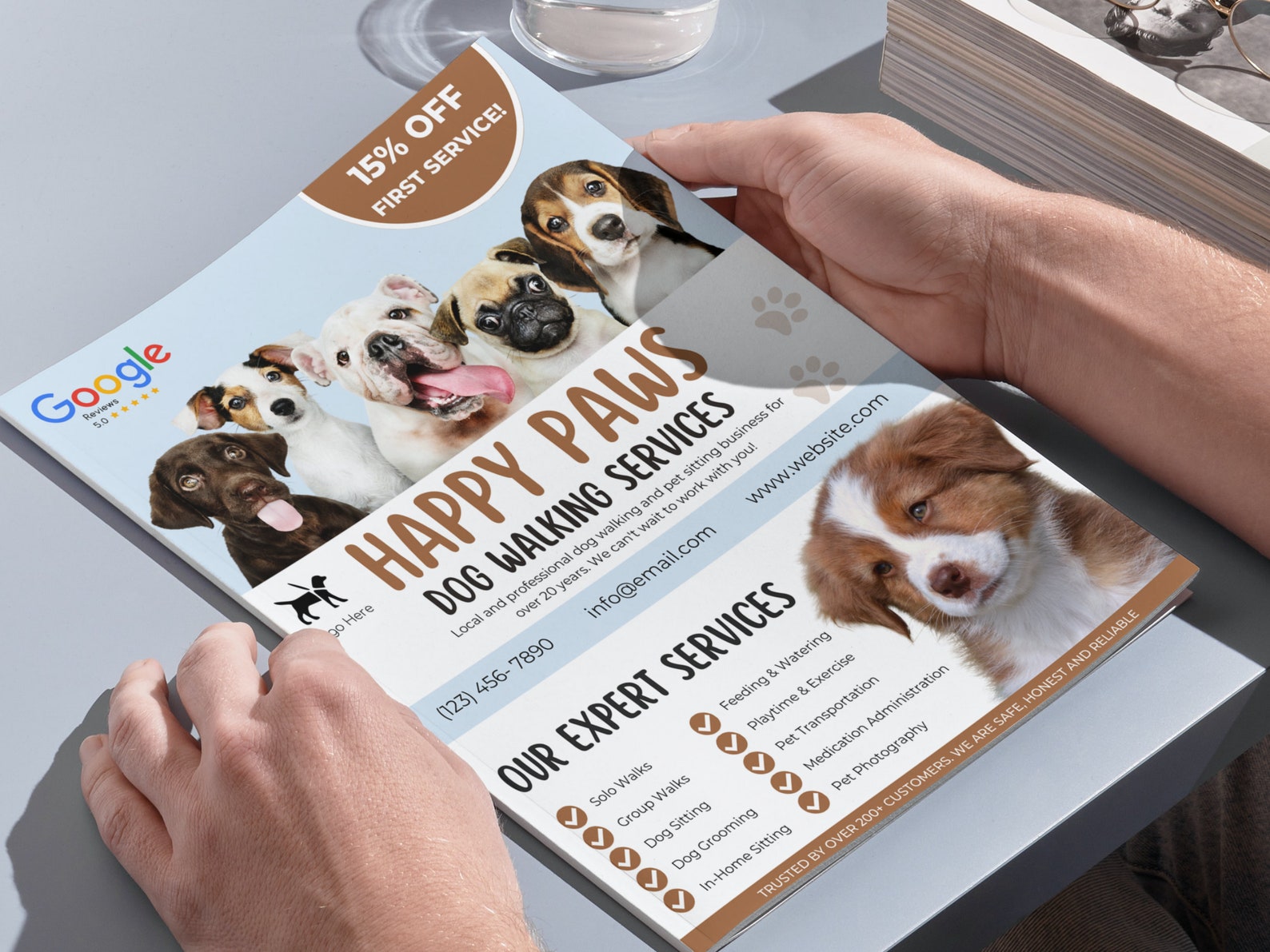 Dog Walking Flyer Poster Leaflet, Pet Sitting Flyer Poster Leaflet, Pet ...