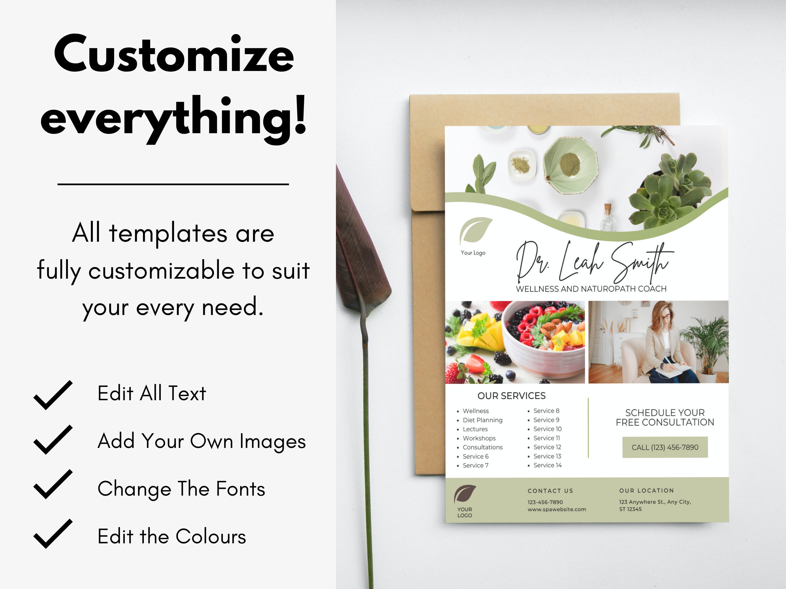 Wellness Coach Flyer Template DIY Canva Flyer Template for - Etsy