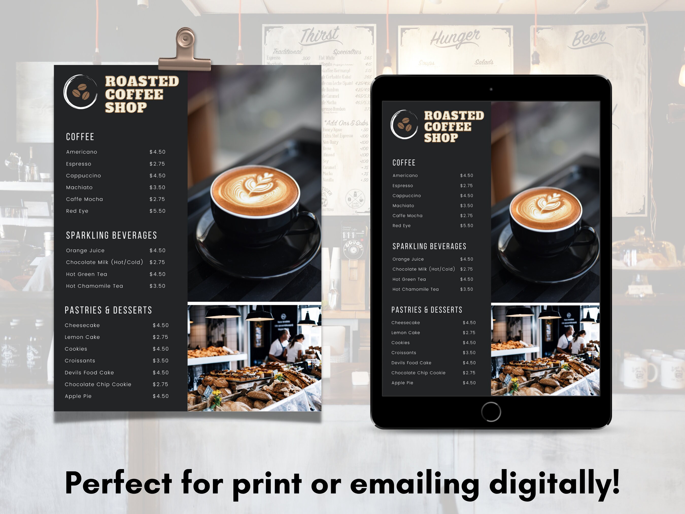 Coffee Menu Restaurant Menu Cafe Coffee Price List Bakery - Etsy