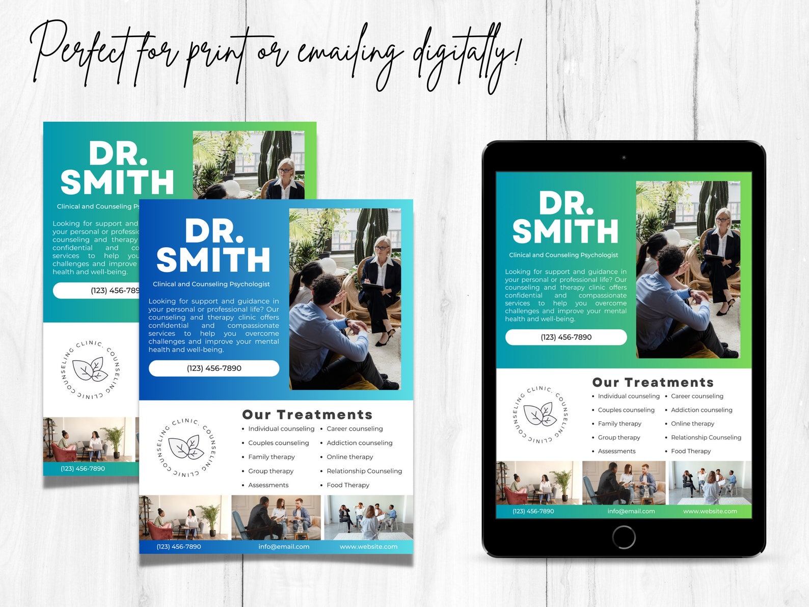 Counseling Psychology Therapy Flyer Templates Design, Editable ...