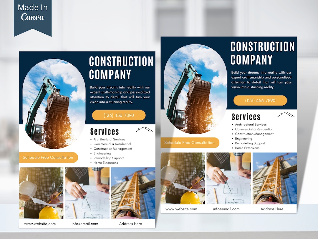 Construction Flyer Template, Printable Business Flyer Design, Handyman ...