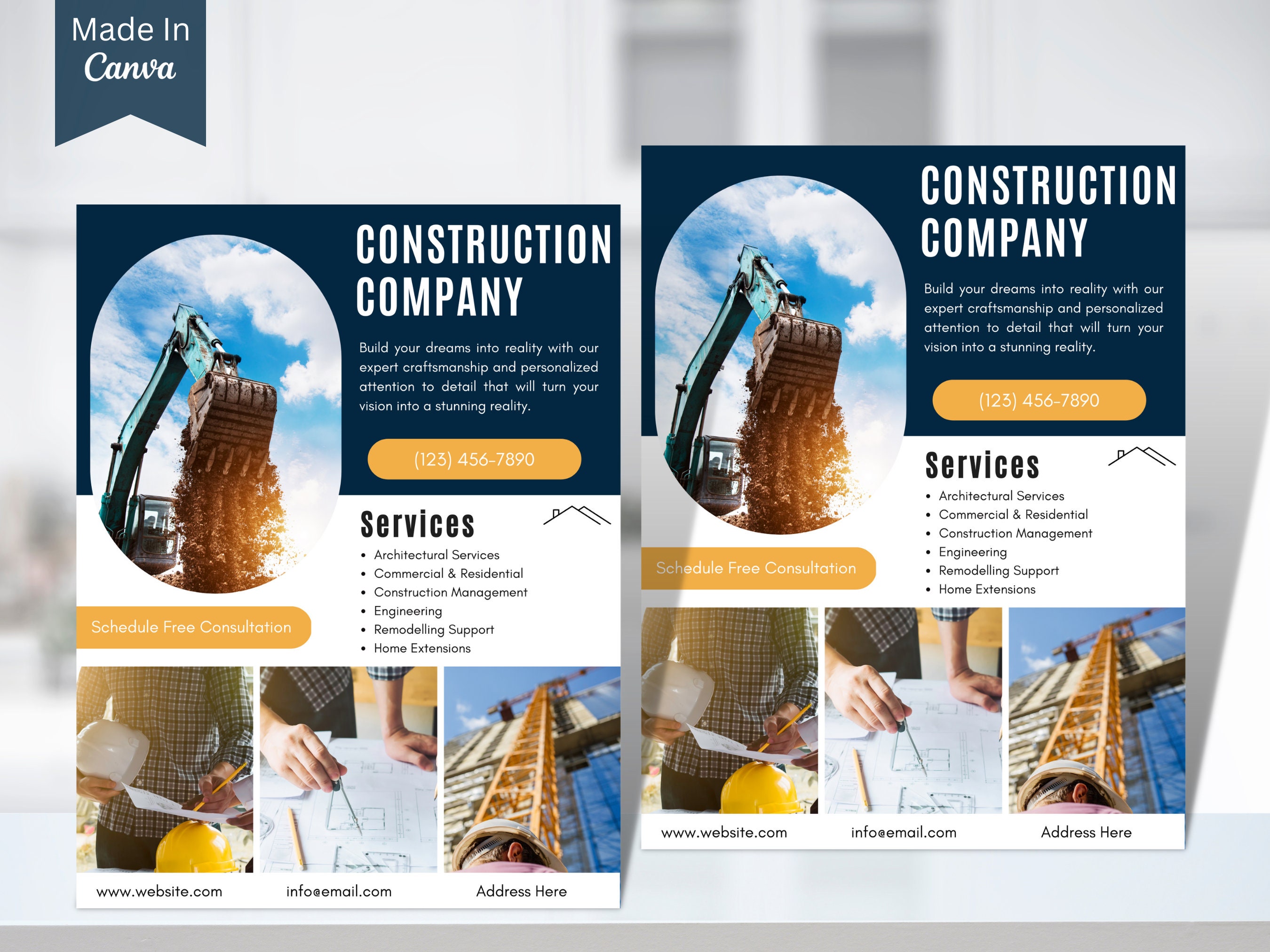 Construction Flyer Template, Printable Business Flyer Design, Handyman ...