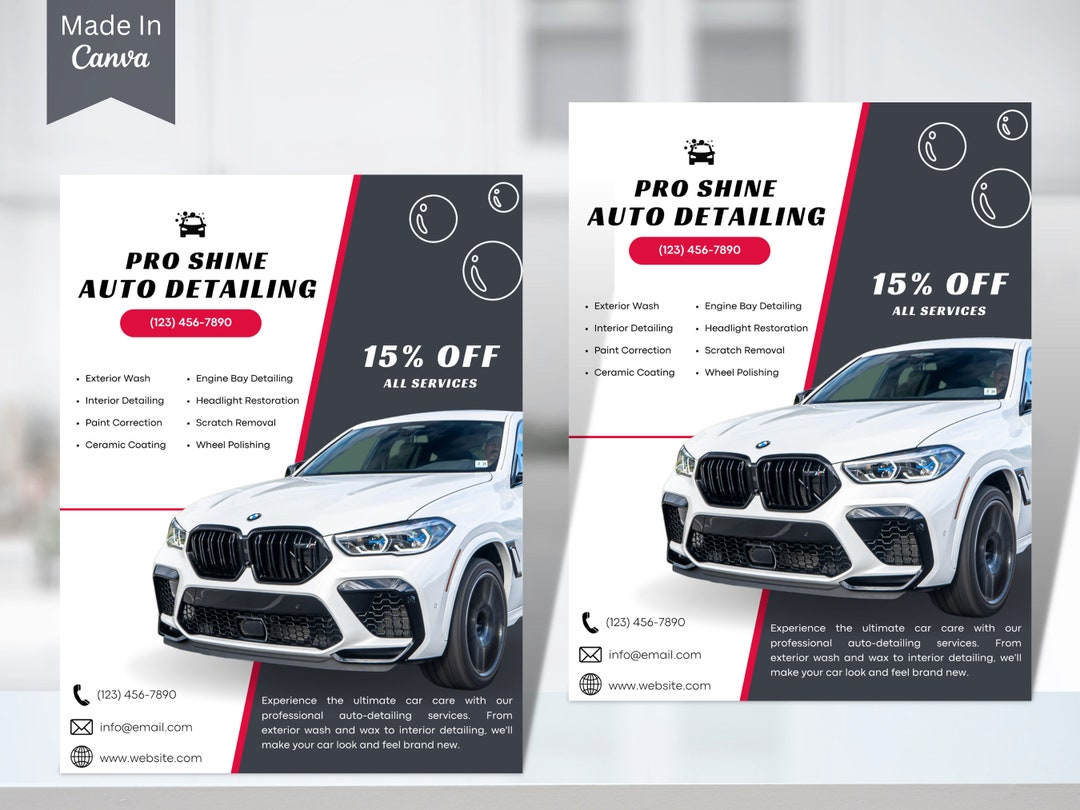 Auto Detailing, Car Detailing Flyer, Auto Flyer, Automotive Services ...