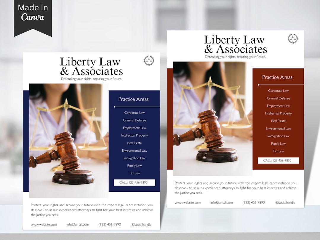 Law Firm Flyer, DIY Canva Law Firm Flyer Template, Editable Canva ...