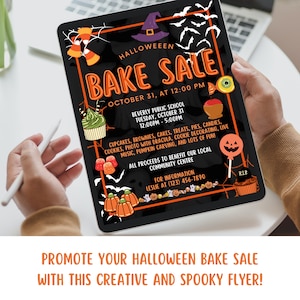 Editable Halloween Bake Sale Flyer Invitation, School Bake Sale ...
